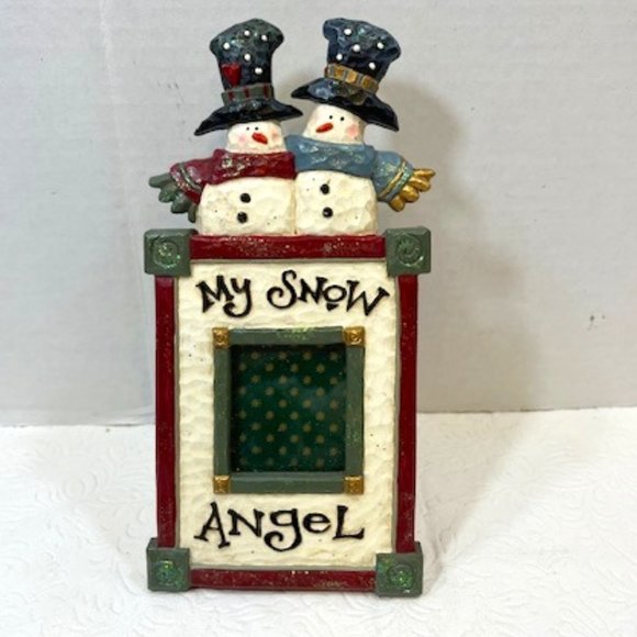 Snowmen | Holiday | Glitter Snowmen Picture Frame My Snow Angel ...